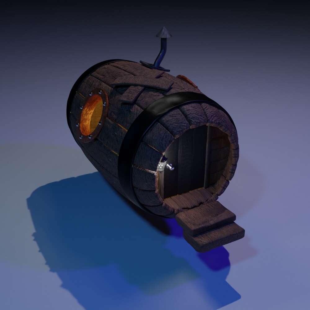 ArtStation - fantasy barrel home | Game Assets