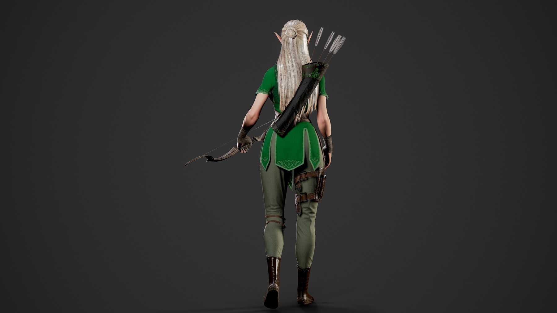 ArtStation - Archer Girl Low-poly 3D model | Game Assets