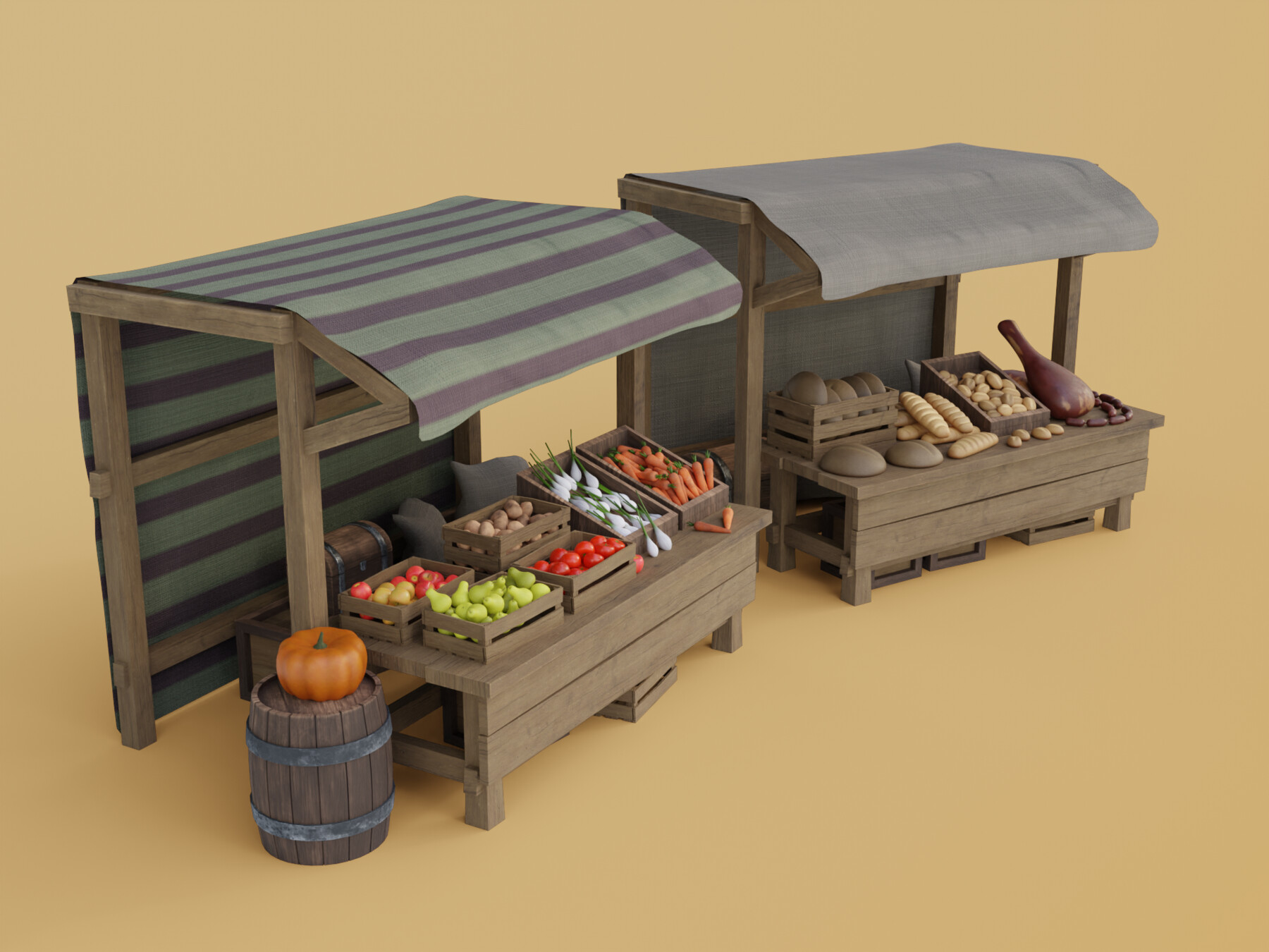 ArtStation - Medieval Market Food | Game Assets