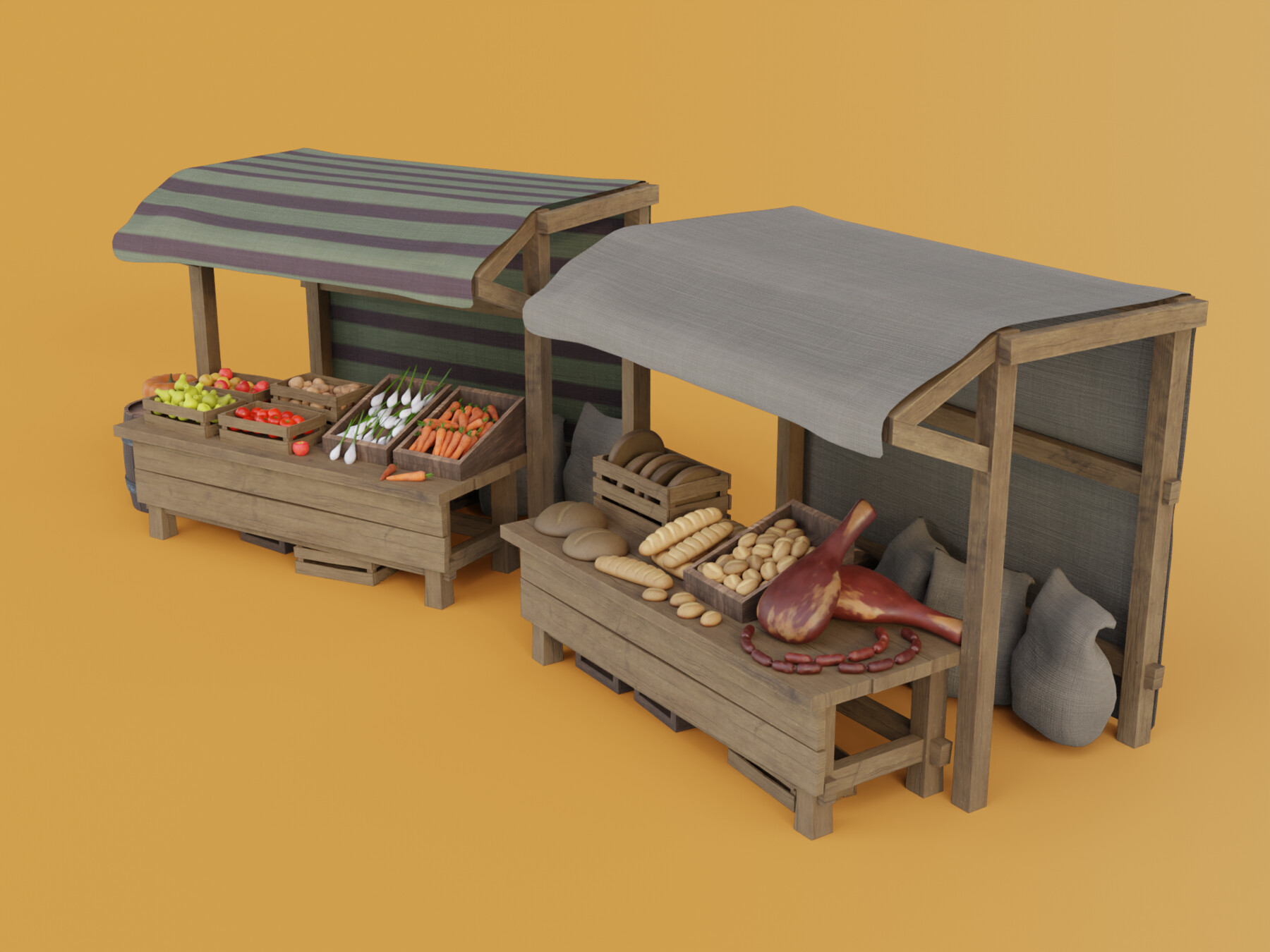 ArtStation - Medieval Market Food | Game Assets