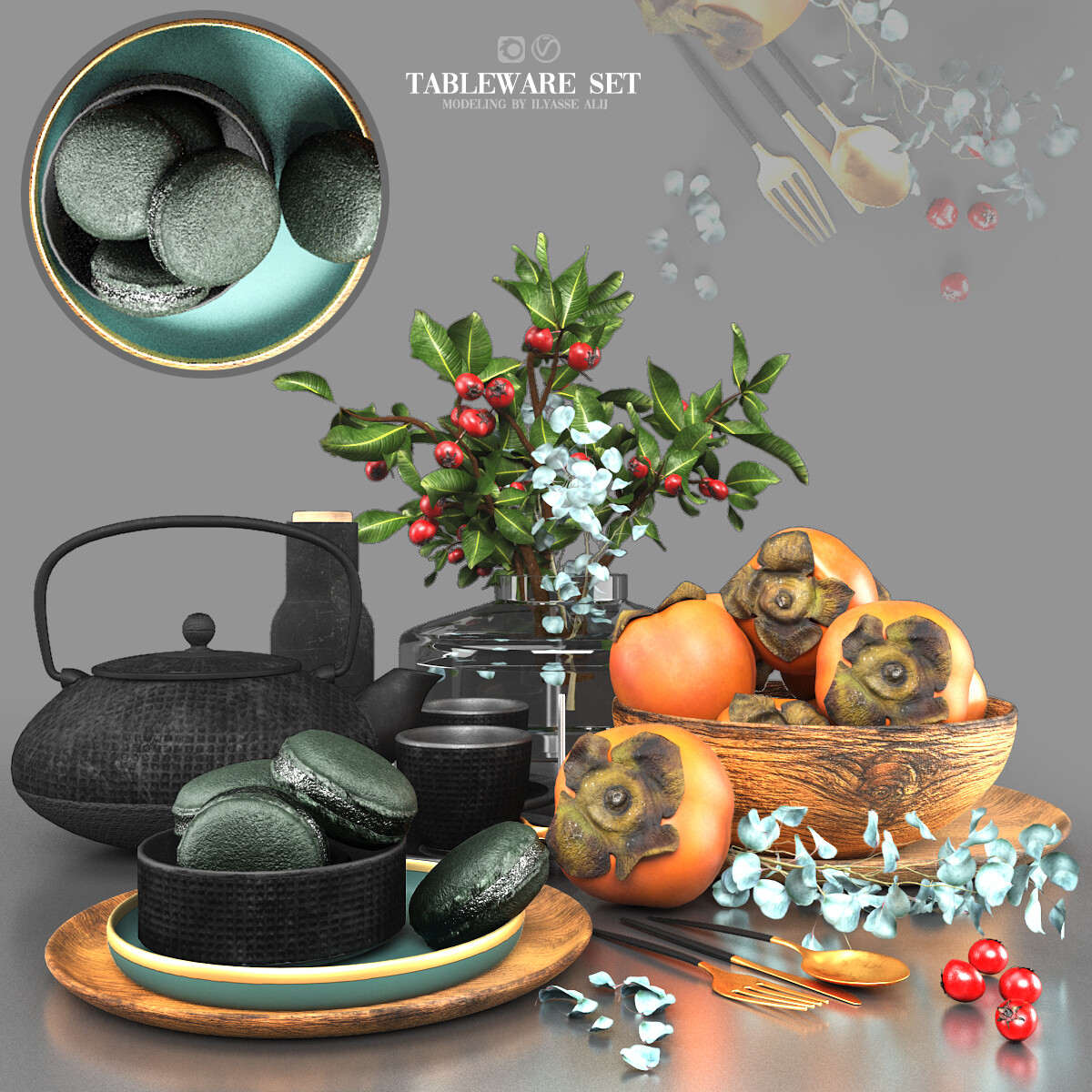 ArtStation - tableware set | Resources