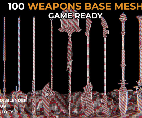ArtStation - 100 WEAPONS BASE MESH | Game Assets