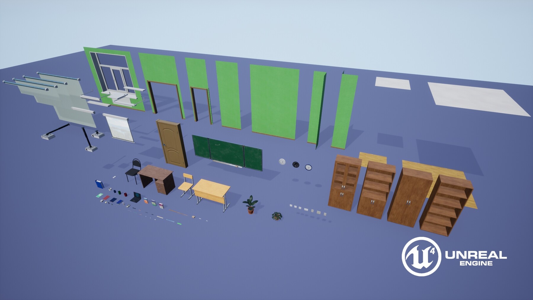 ArtStation - Classroom Props Pack | Game Assets