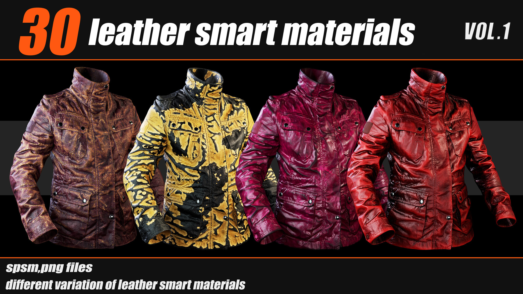 ArtStation - 30 High Quality Leather Smart Materials_VOL01 | Game Assets