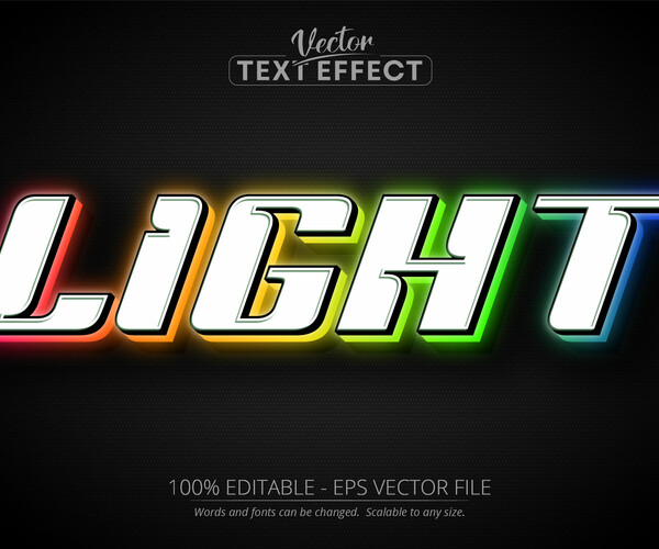 ArtStation - Neon glowing text effect, light colorful text style ...