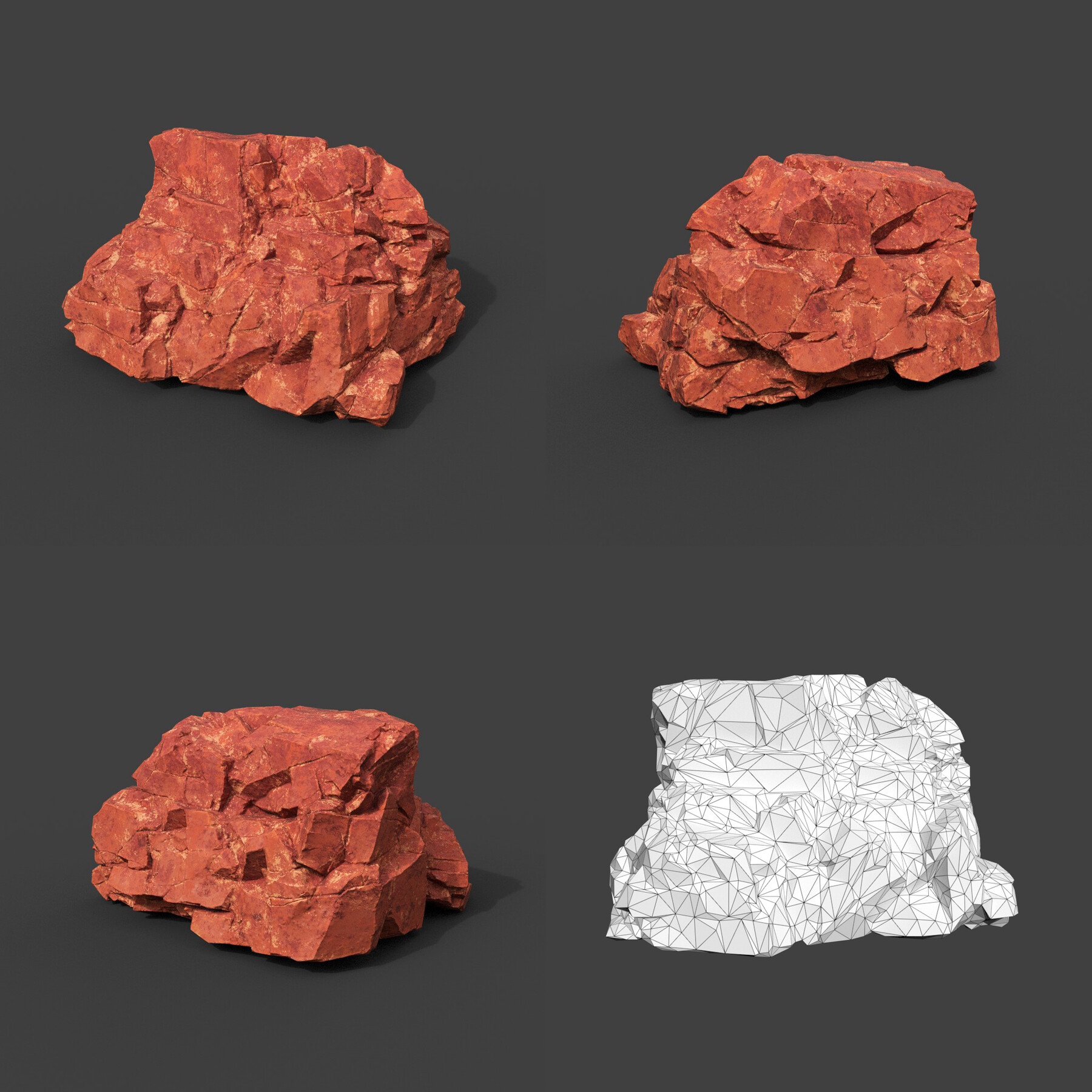 ArtStation - Low poly Sandstone Modular Rock 211210 | Game Assets