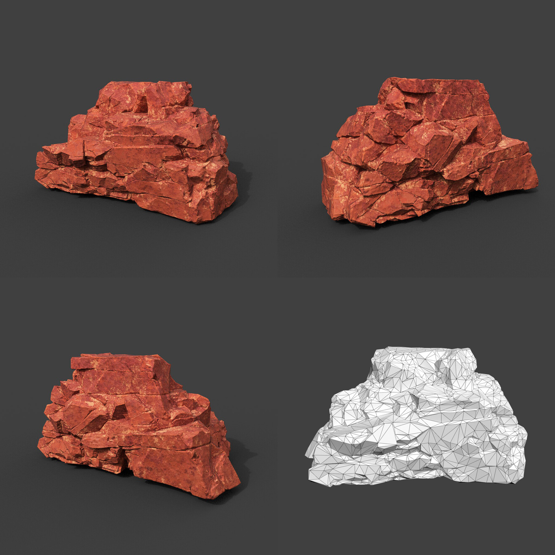 ArtStation - Low poly Sandstone Modular Rock 211210 | Game Assets