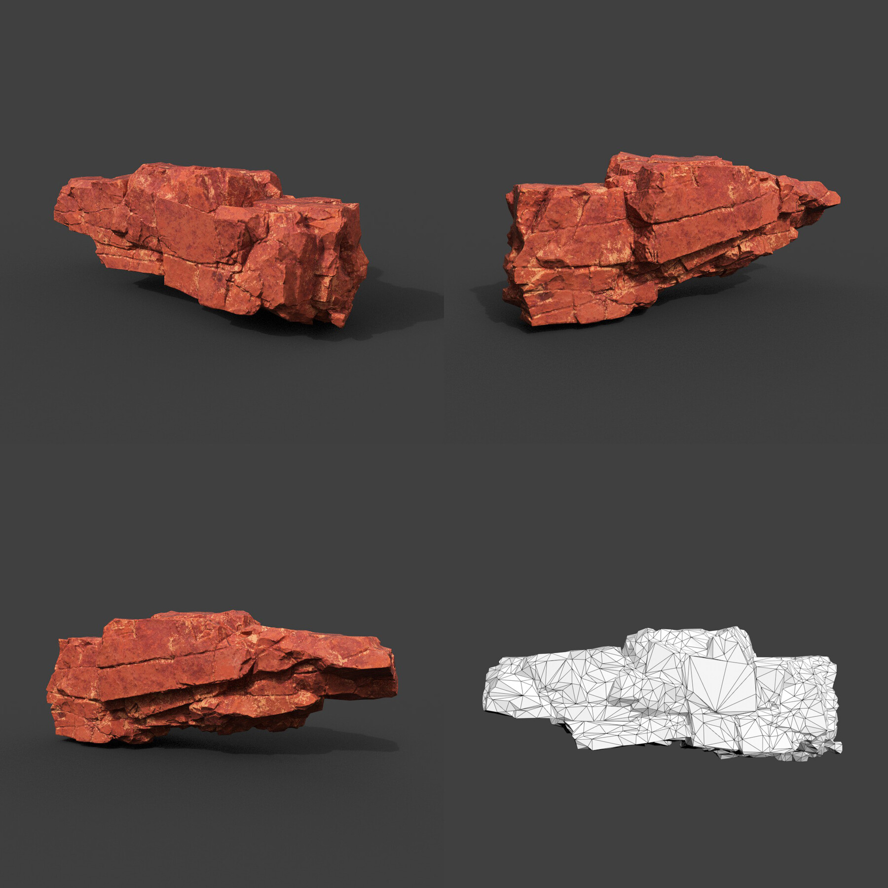 ArtStation - Low poly Sandstone Modular Rock 211210 | Game Assets