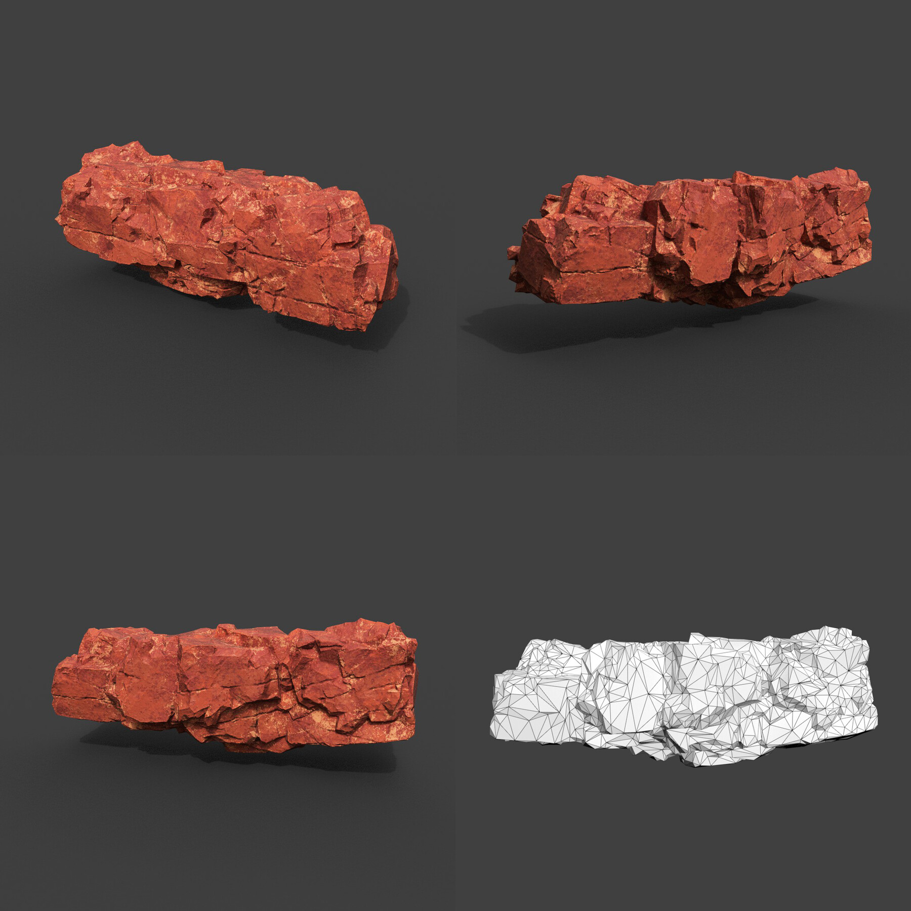 ArtStation - Low poly Sandstone Modular Rock 211210 | Game Assets