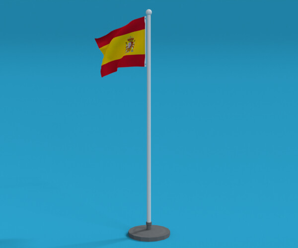 ArtStation - Low Poly Seamless Animated Spain Flag | Game Assets
