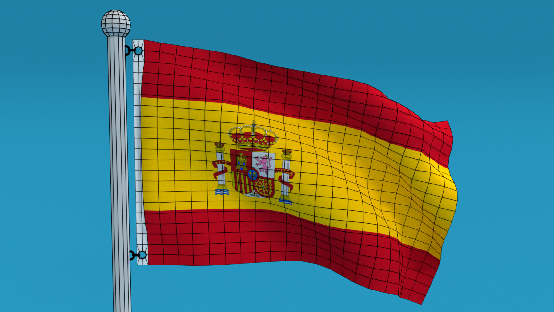 ArtStation - Low Poly Seamless Animated Spain Flag | Game Assets