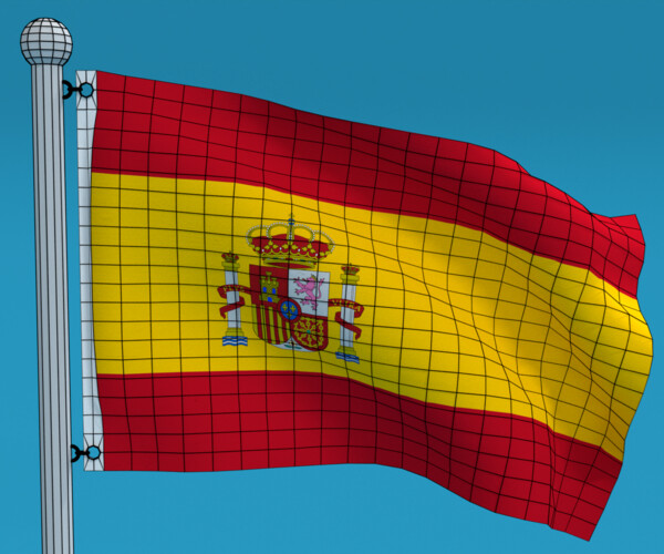 ArtStation - Low Poly Seamless Animated Spain Flag | Game Assets