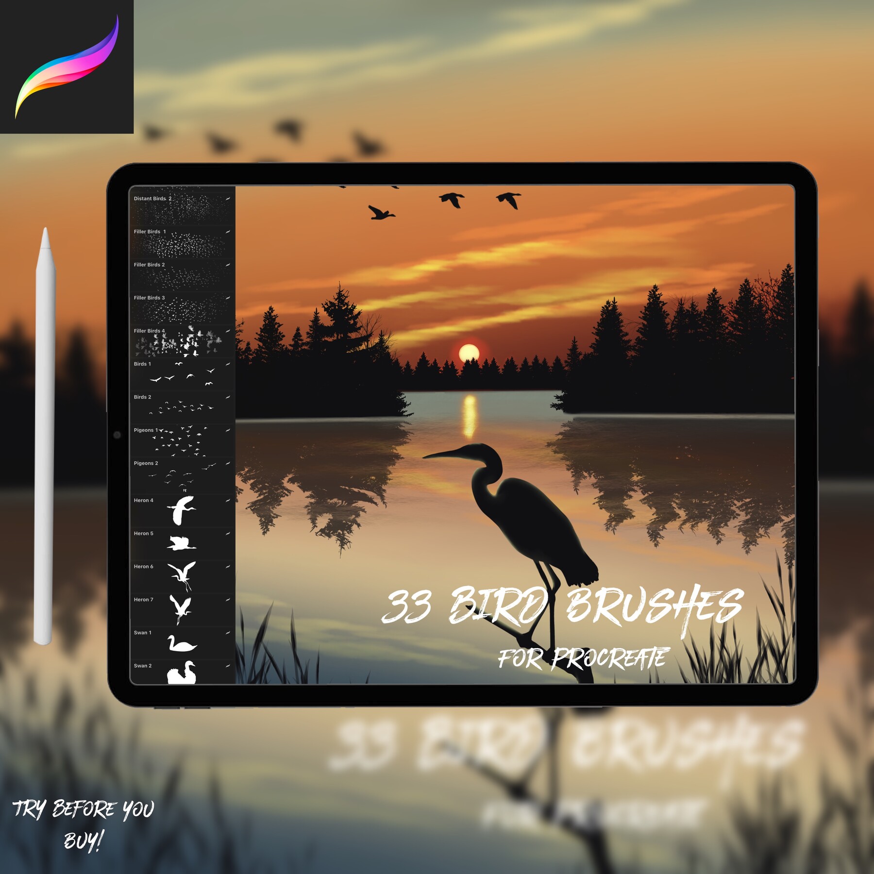 ArtStation - 33 Bird Brushes for Procreate | Brushes