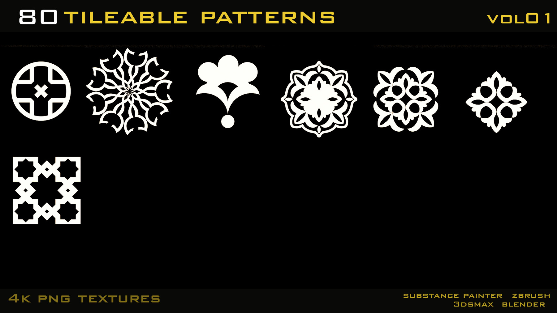 ArtStation - 80 Ornamental Tileable Pattern textures(4k-png) vol01 ...