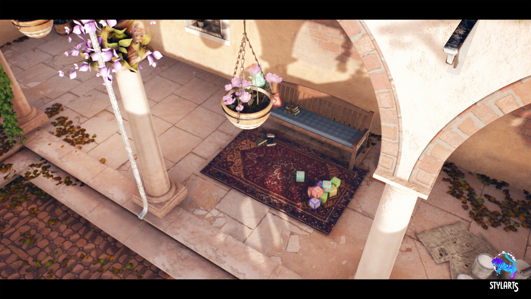 ArtStation - Stylized Mediterranean Courtyard | Game Assets