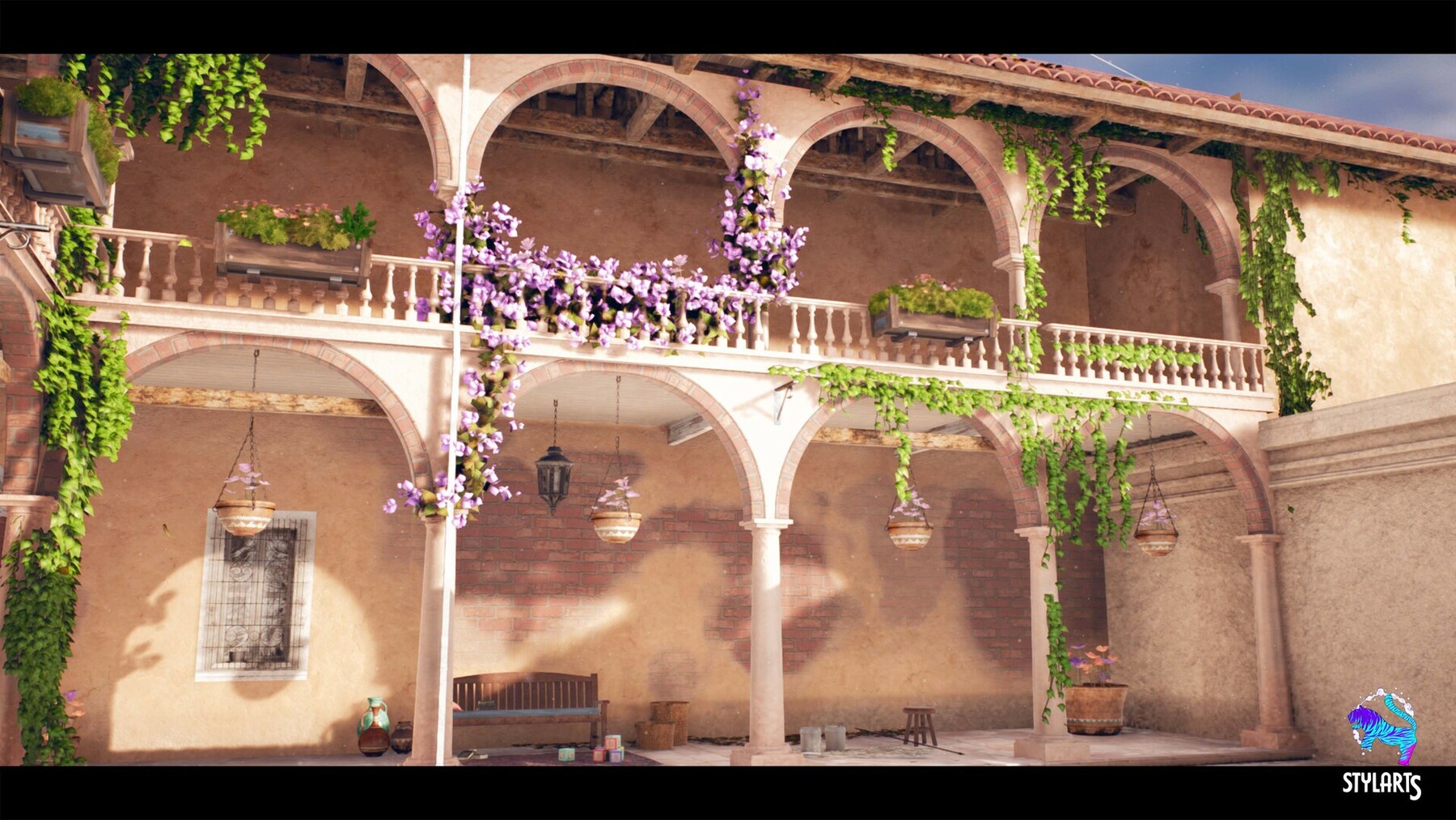 ArtStation - Stylized Mediterranean Courtyard | Game Assets