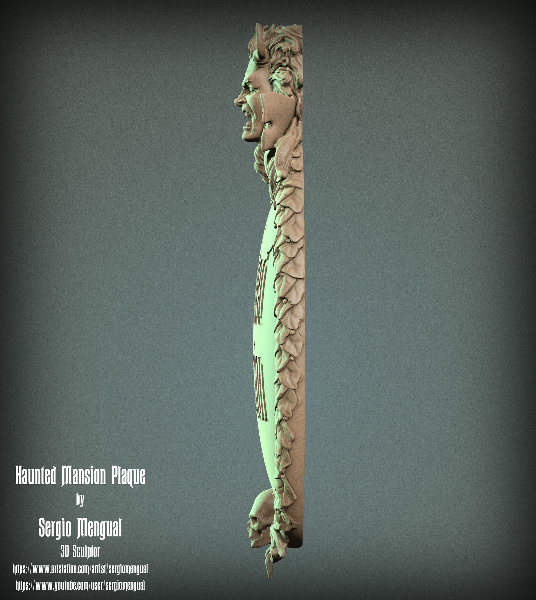 ArtStation - Haunted Mansion 3D Printable Plaque | Resources