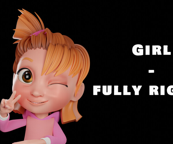 ArtStation - Cartoon Girl - Fully Rigged | Game Assets