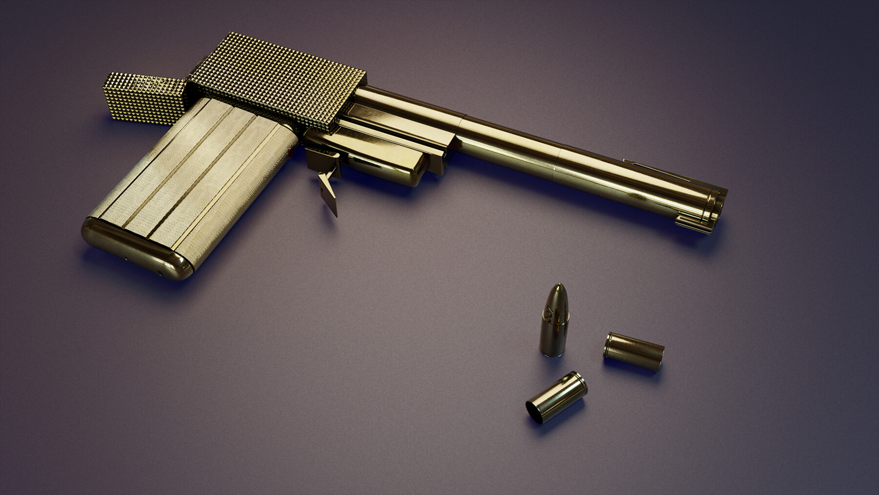 ArtStation - 007 Golden Gun | 3D Model | Low Poly | 4K Textures | PBR ...