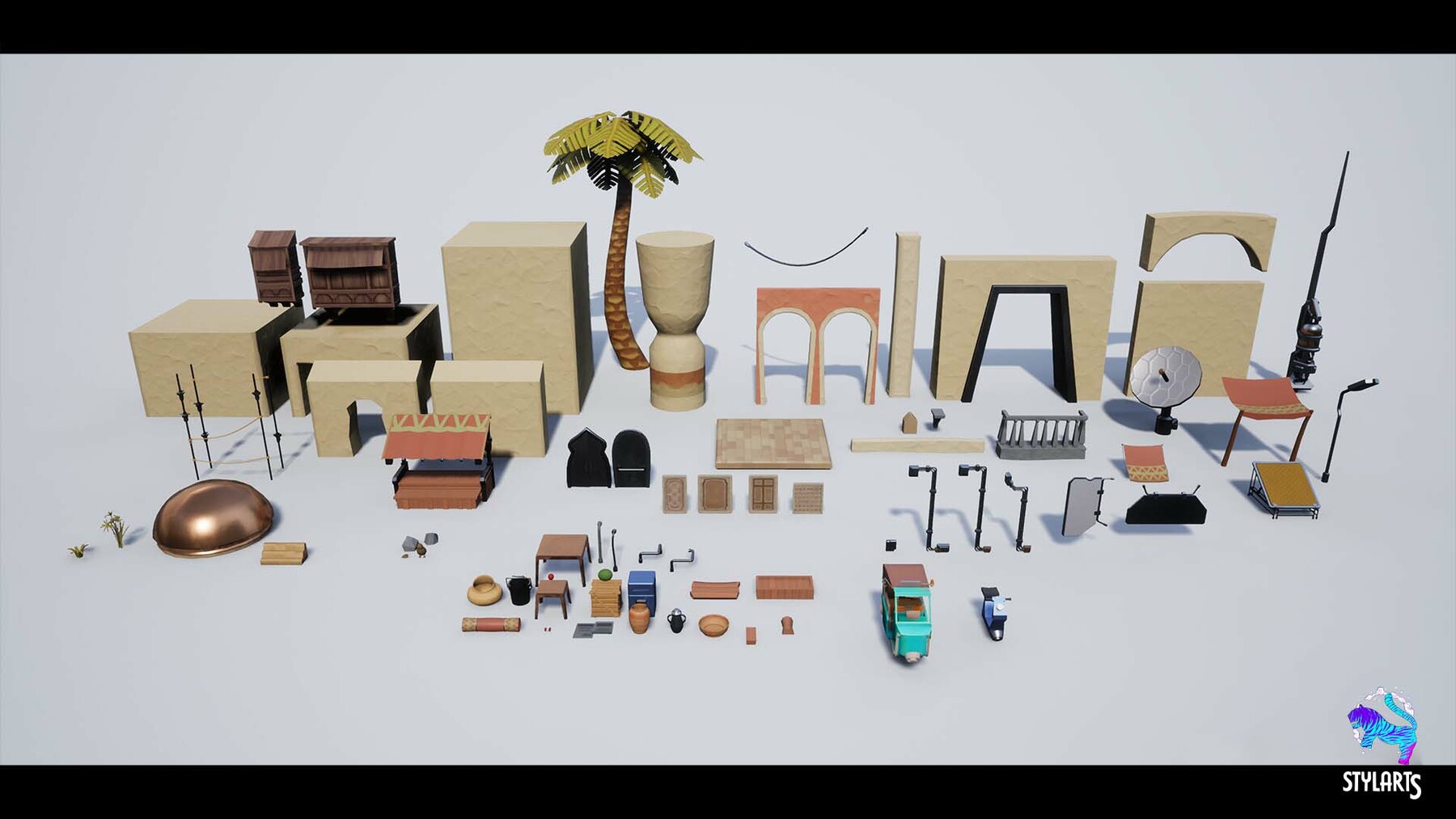 ArtStation - Stylized Indian City | Game Assets