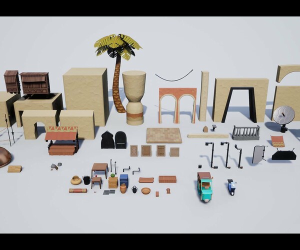 ArtStation - Stylized Indian City | Game Assets