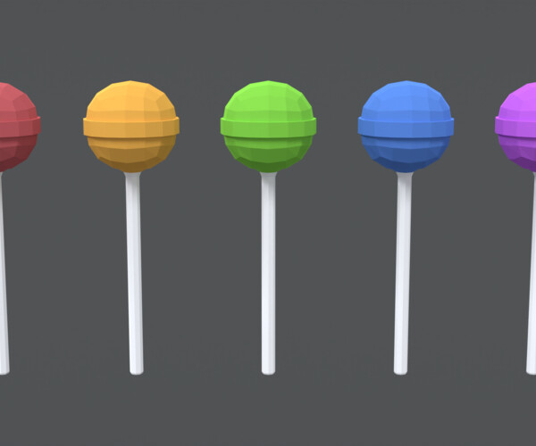 ArtStation - Low Poly Cartoon Lollipops | Game Assets