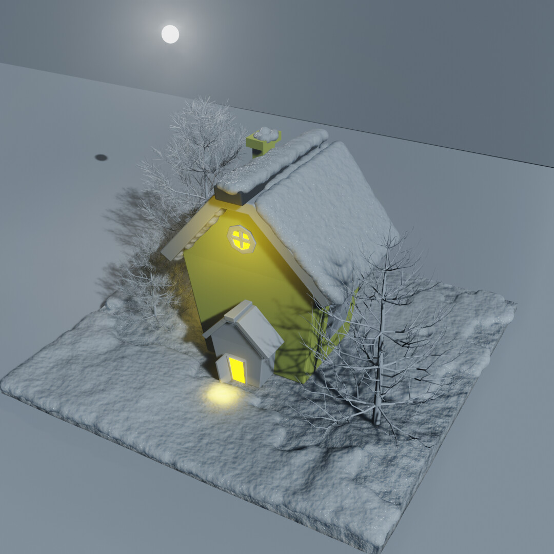 ArtStation - Stylized winter house 3D print model | Resources