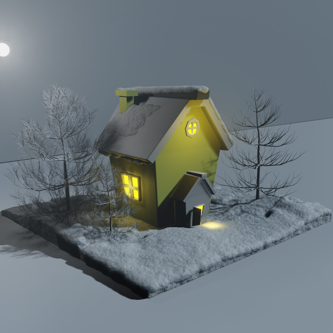 ArtStation - Stylized winter house 3D print model | Resources