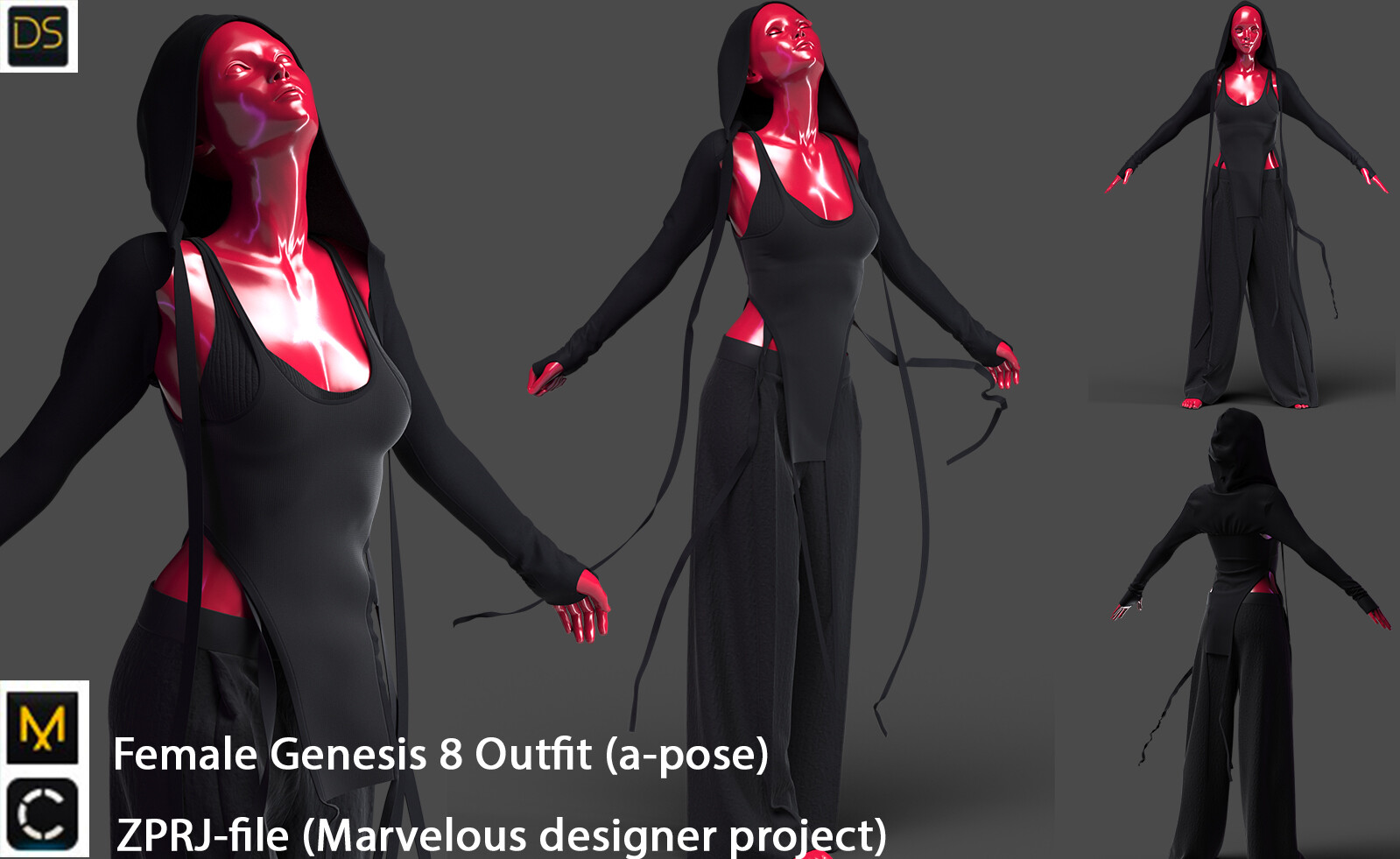 ArtStation - Female Genesis 8 outfit | Marvelous designer | Clo3d ...