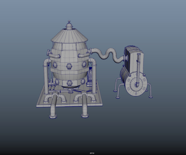 ArtStation - Stylized engine PBR low-poly 3D model | Resources