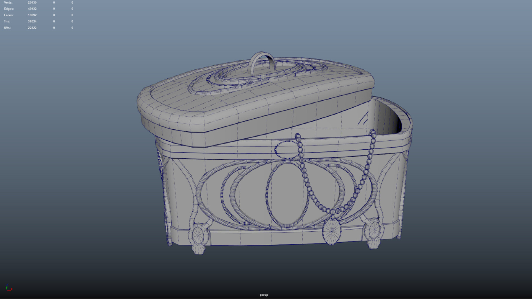 ArtStation - Vintage retro jewelry box PBR low-poly 3D model | Resources