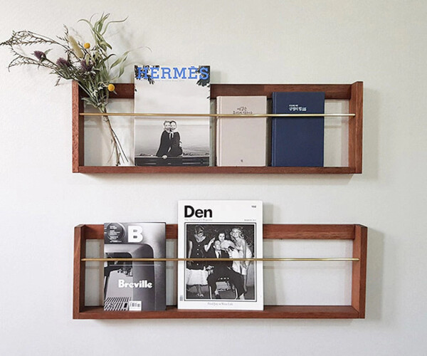 ArtStation - Wood Bookshelf Magazine Rack Wall | Resources