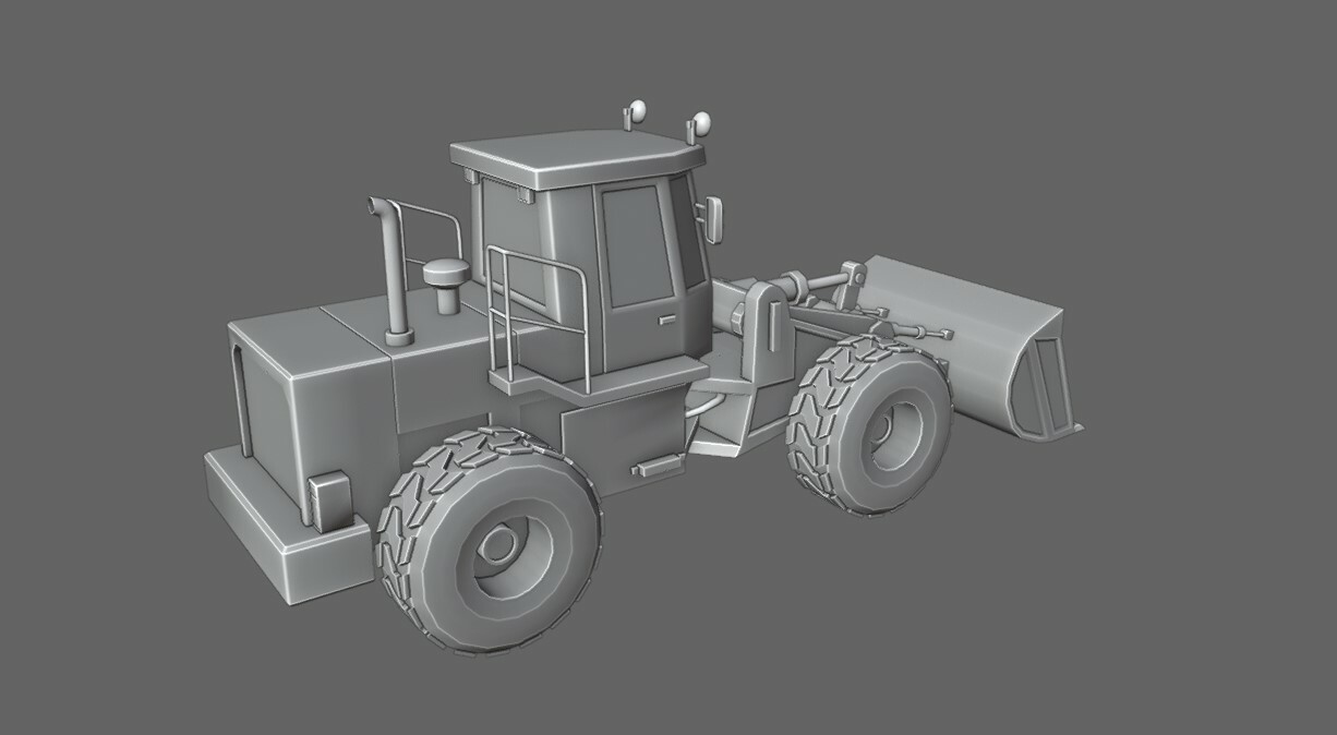 ArtStation - Tractor - Wheel Loader - Trator Low-poly 3D model | Game ...