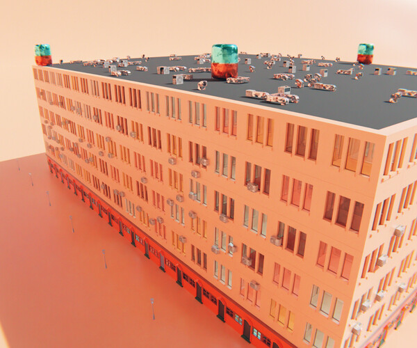 ArtStation - Procedural Building. Blender 3.0 Geometry Nodes | Resources