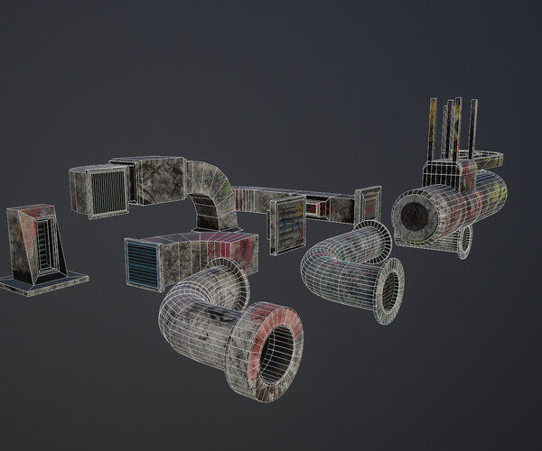 ArtStation - Cyberpunk Air Ducts Pack | Game Assets