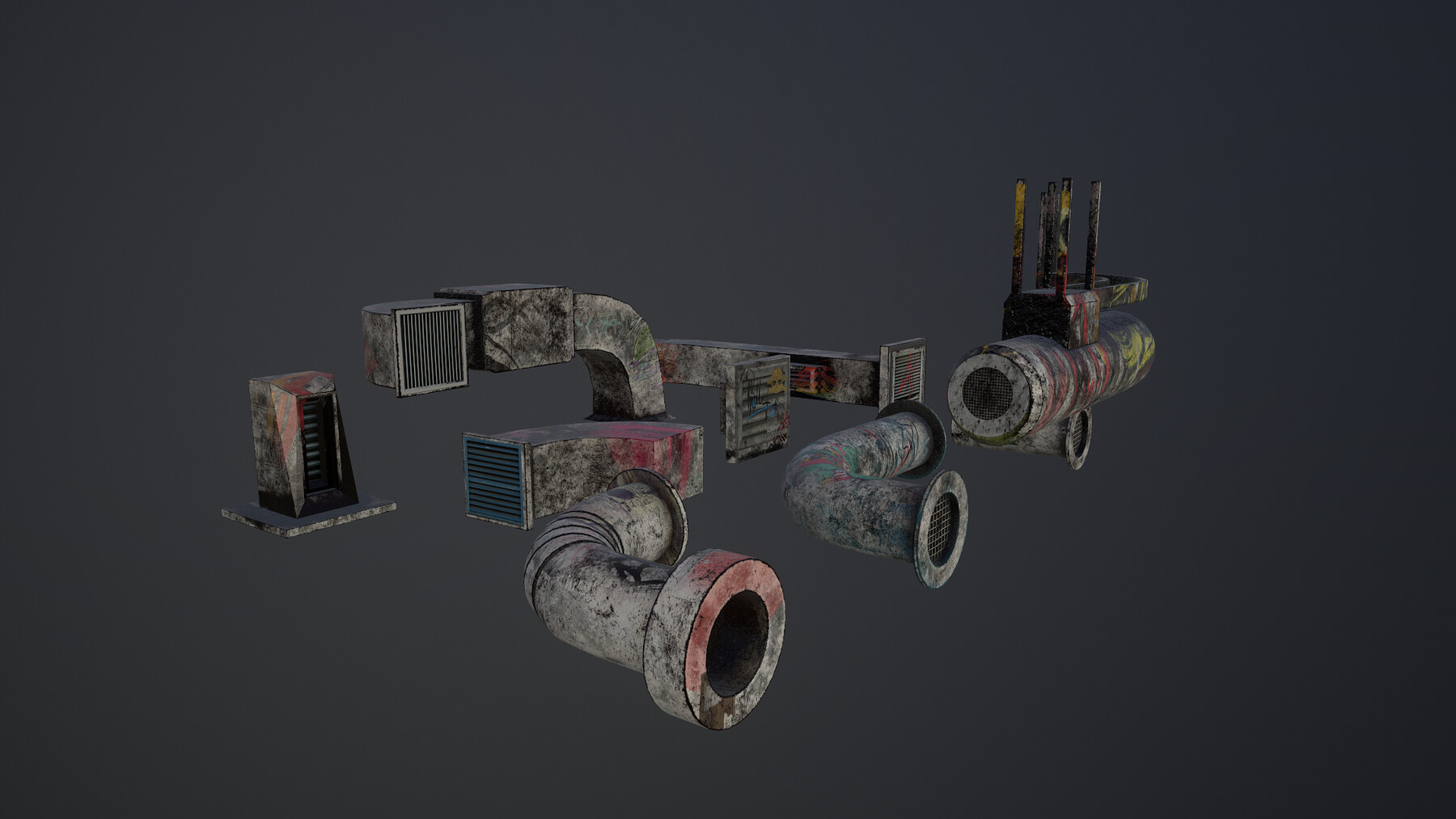 ArtStation - Cyberpunk Air Ducts Pack | Game Assets