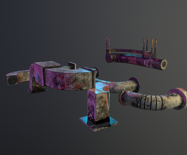 ArtStation - Cyberpunk Air Ducts Pack | Game Assets