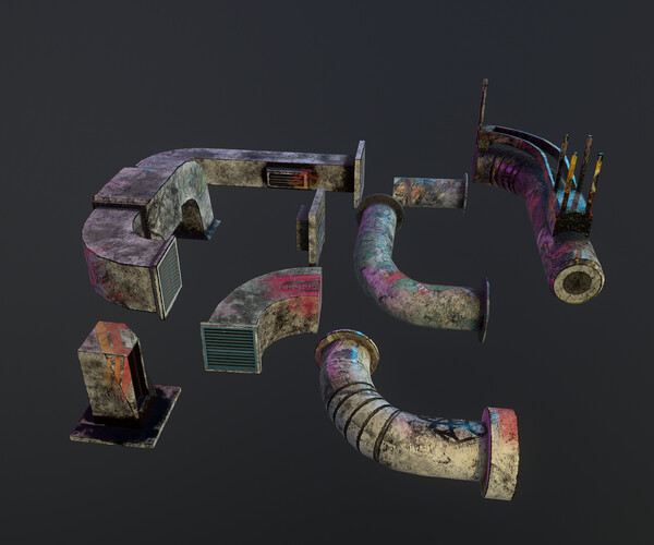 ArtStation - Cyberpunk Air Ducts Pack | Game Assets