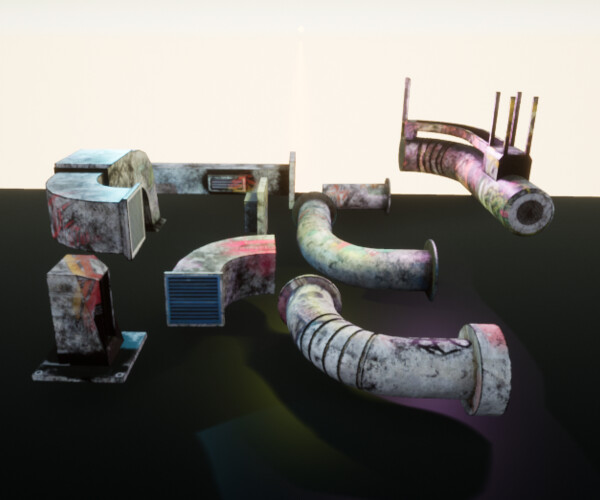 ArtStation - Cyberpunk Air Ducts Pack | Game Assets