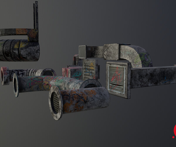 ArtStation - Cyberpunk Air Ducts Pack | Game Assets