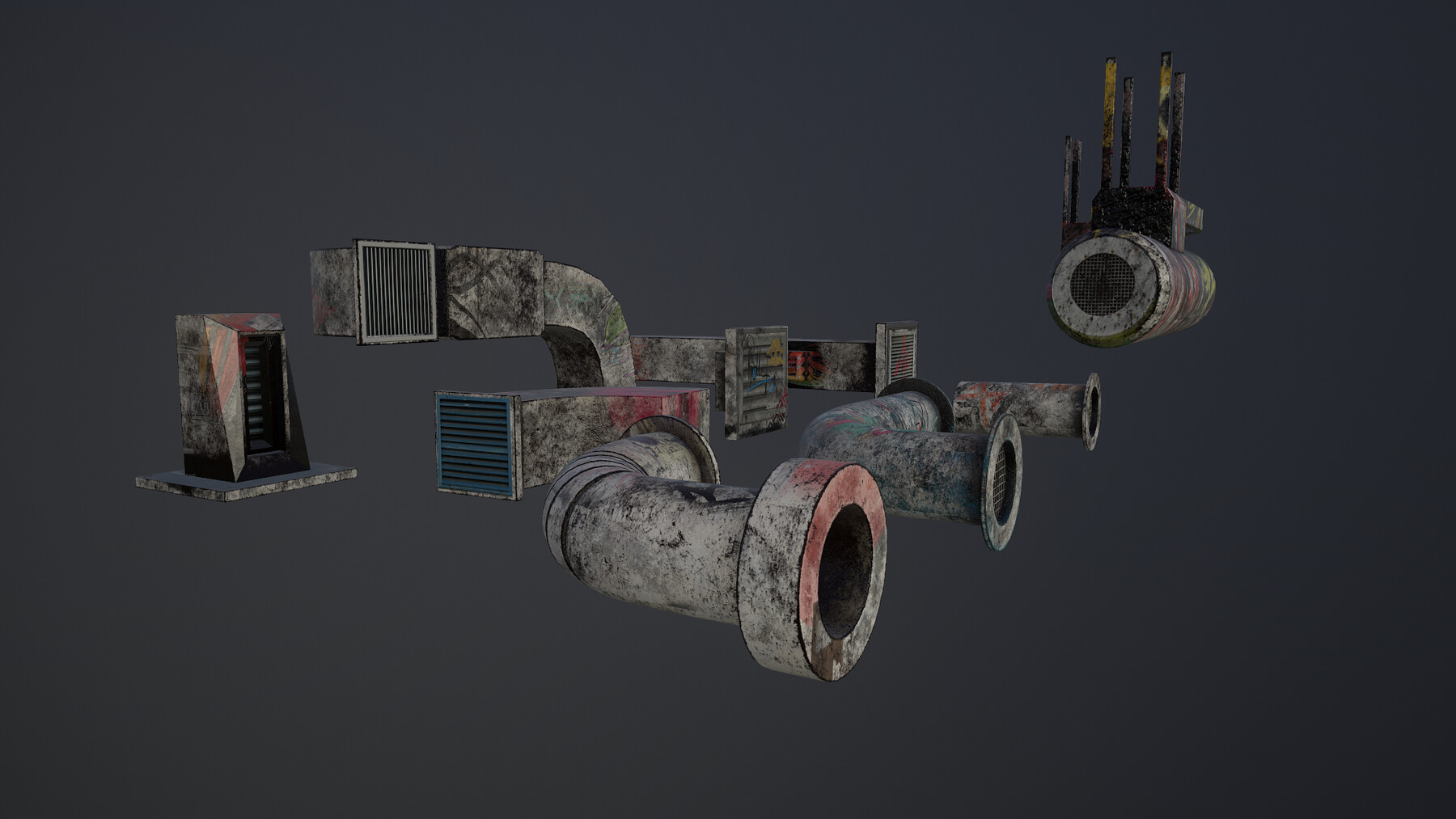 ArtStation - Cyberpunk Air Ducts Pack | Game Assets