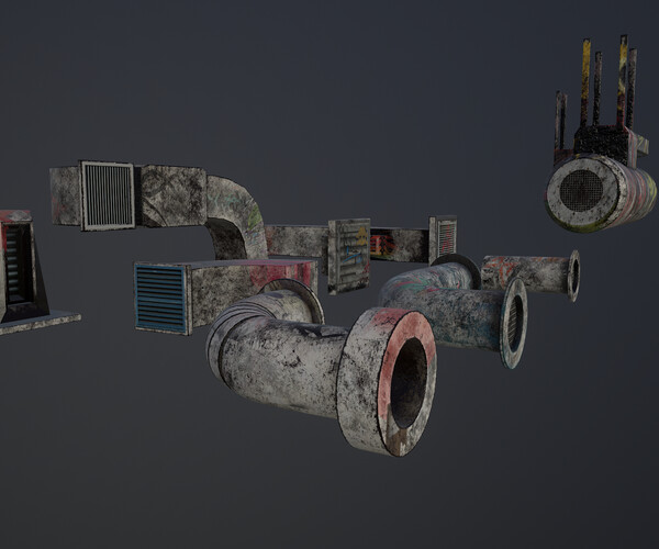 ArtStation - Cyberpunk Air Ducts Pack | Game Assets