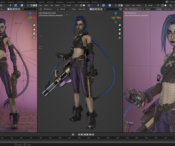 ArtStation - JinX modeling - Blender 3.0 - Full process video and 3D ...