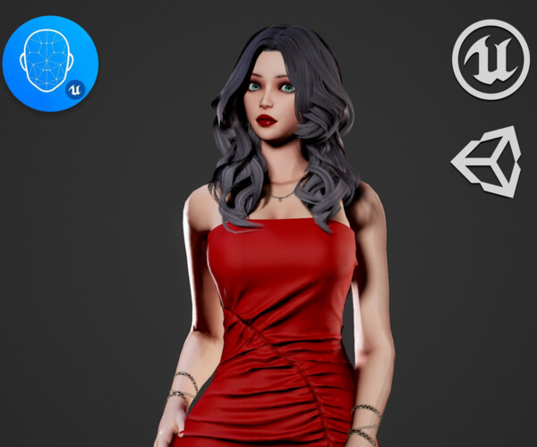 ArtStation - Party Girl - Game Ready Low-poly 3D model | Game Assets