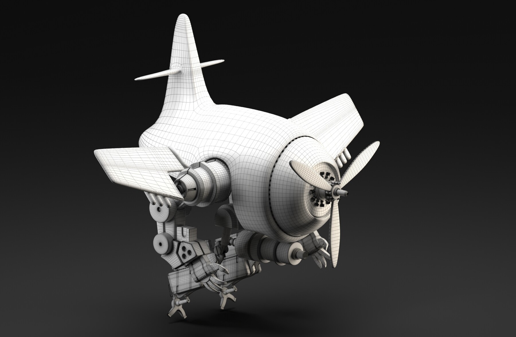ArtStation - High Poly Conceptual Aircraft Engine Robot Base Mesh ...
