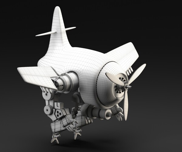 ArtStation - High Poly Conceptual Aircraft Engine Robot Base Mesh ...