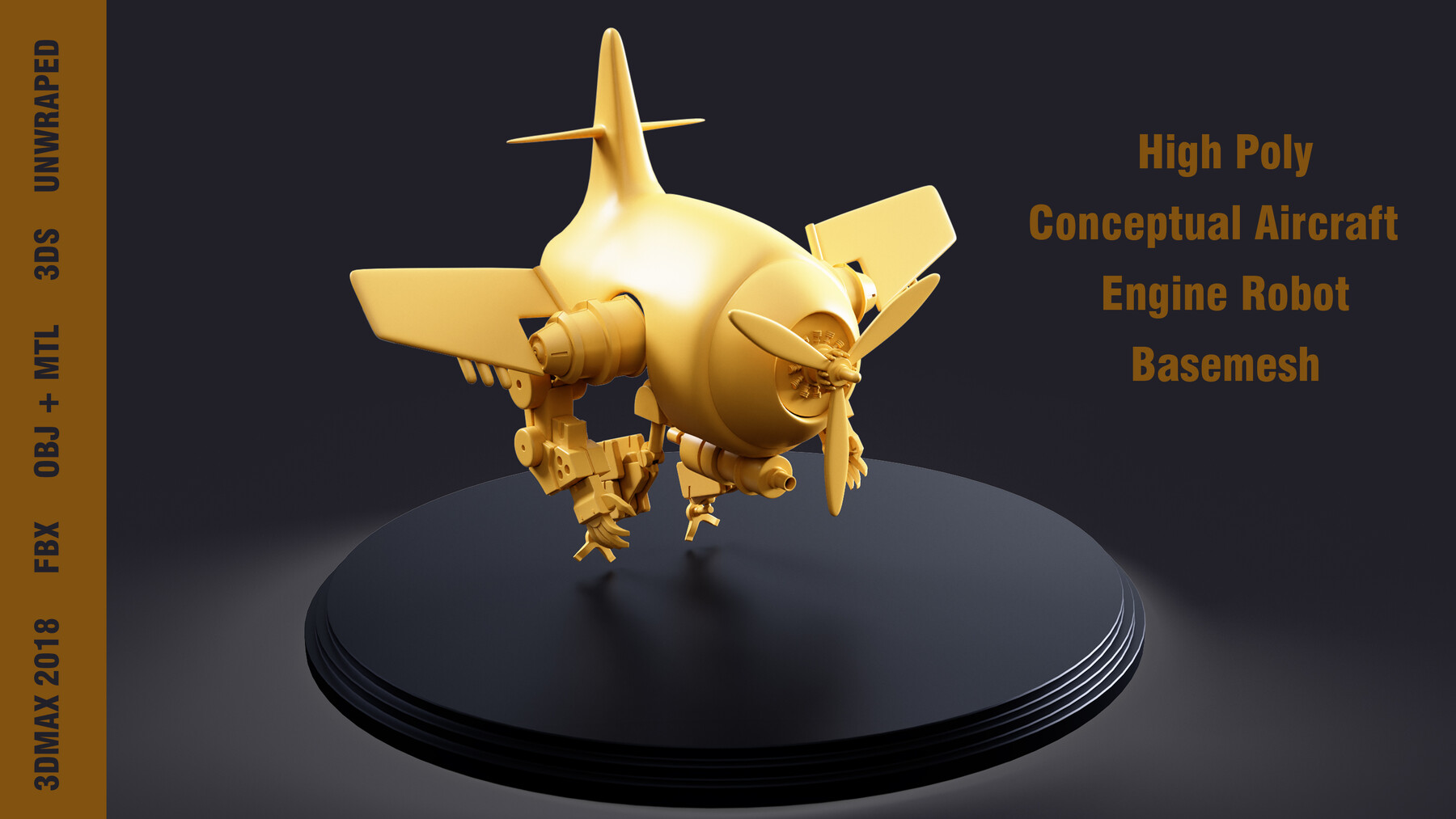 ArtStation - High Poly Conceptual Aircraft Engine Robot Base Mesh ...