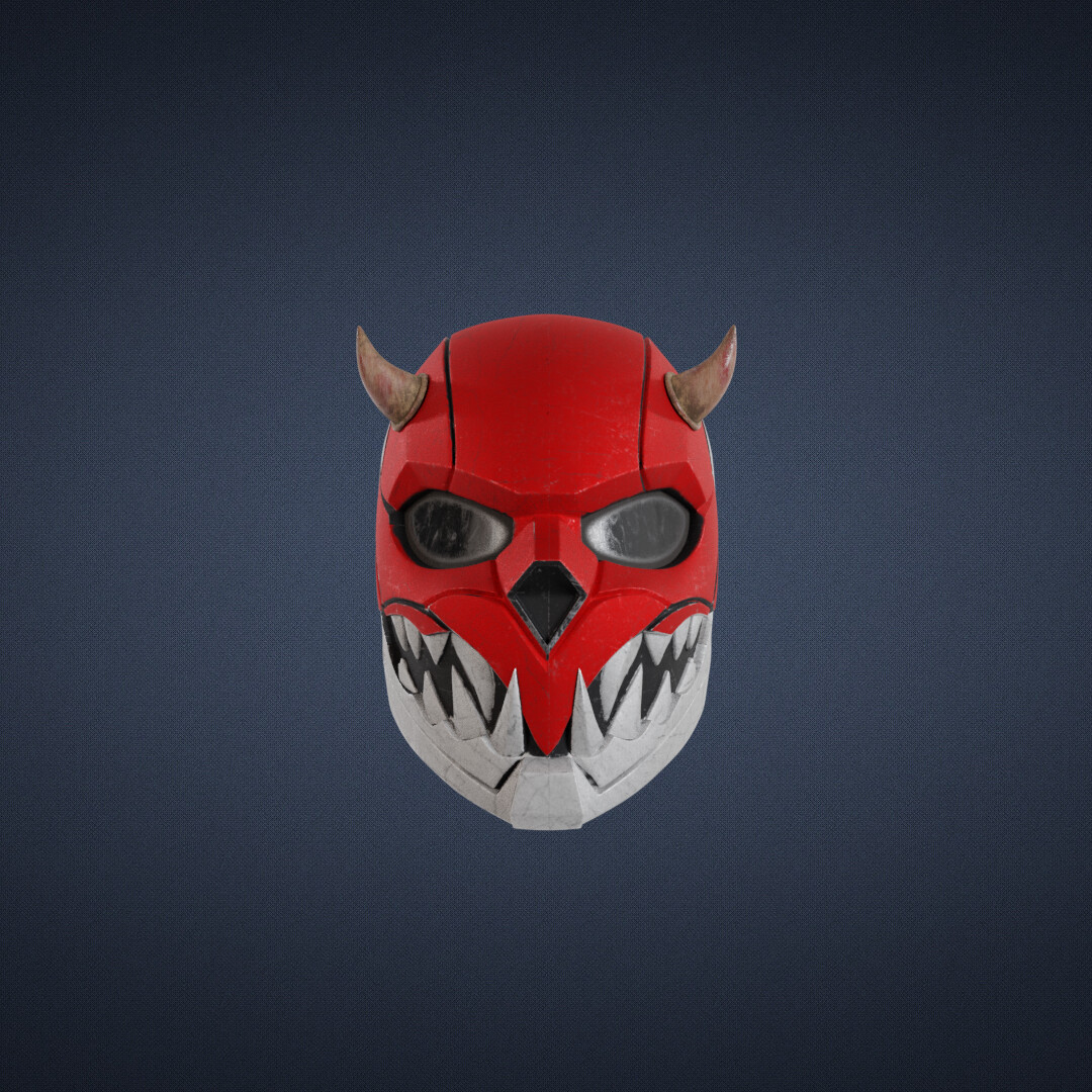 ArtStation - devil helmet sci fi Low-poly 3D model | Resources