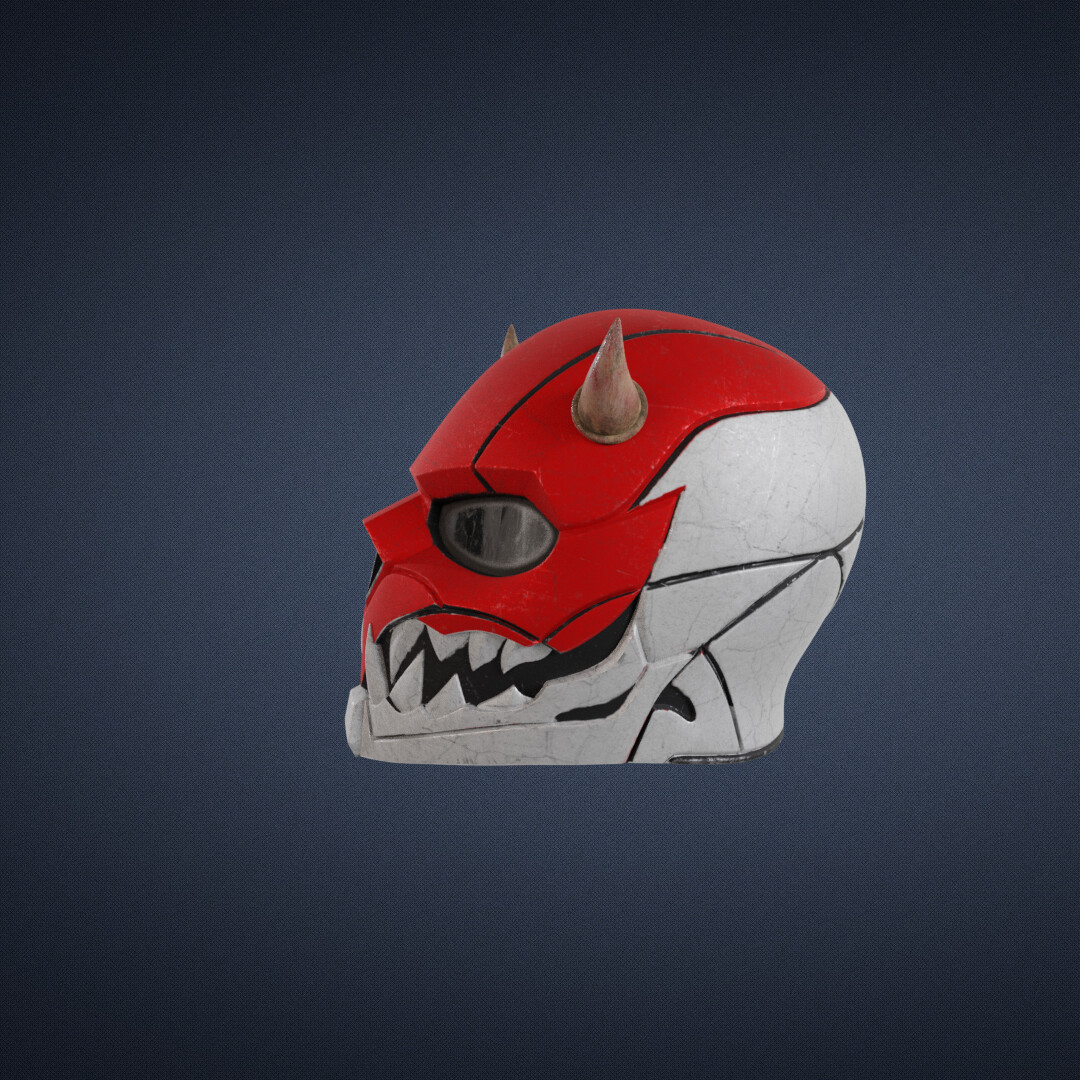 ArtStation - devil helmet sci fi Low-poly 3D model | Resources