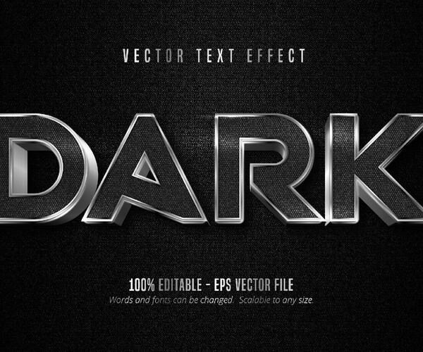 ArtStation - Dark text, metallic silver style editable text effect ...